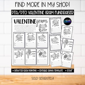 Valentine's Day Candy Lollipop Gram Tag Printable PTA PTO School ...