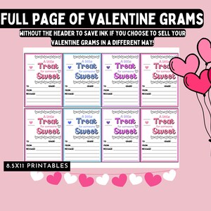 PTA PTO Valentine's Day Candy Gram School Fundraiser Flyer Template ...