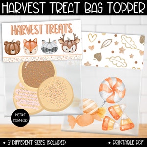 Harvest Fall Treat Bag Topper, Classroom Treat Bag, Cookie Bag Topper ...