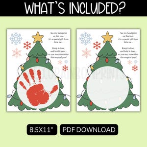Christmas Tree Poem Handprint Craft Art Printable, DIY Holiday Xmas ...