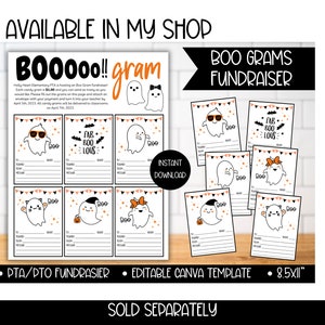 PTA PTO Spooky Boo Gram Fundraiser Flyer Template, School Fundraiser ...