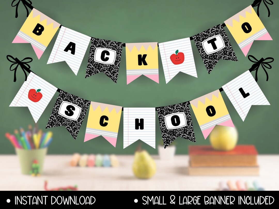 Printable Back to School Banner Prop, First Day of School Pennant ...