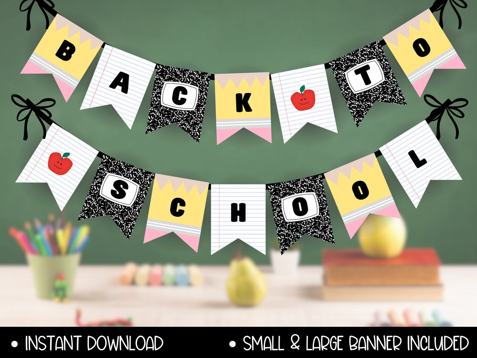 Printable Back to School Banner Prop, First Day of School Pennant ...