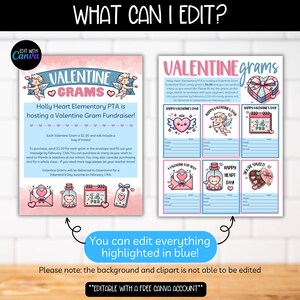 Valentines Day Fundraiser Flyer Forms Tag Template PTA PTO Fundraising ...