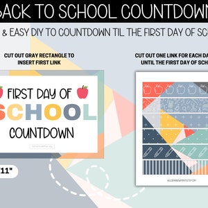 First Day of School Chalkboard Sign Countdown | 1st Day Back to School ...