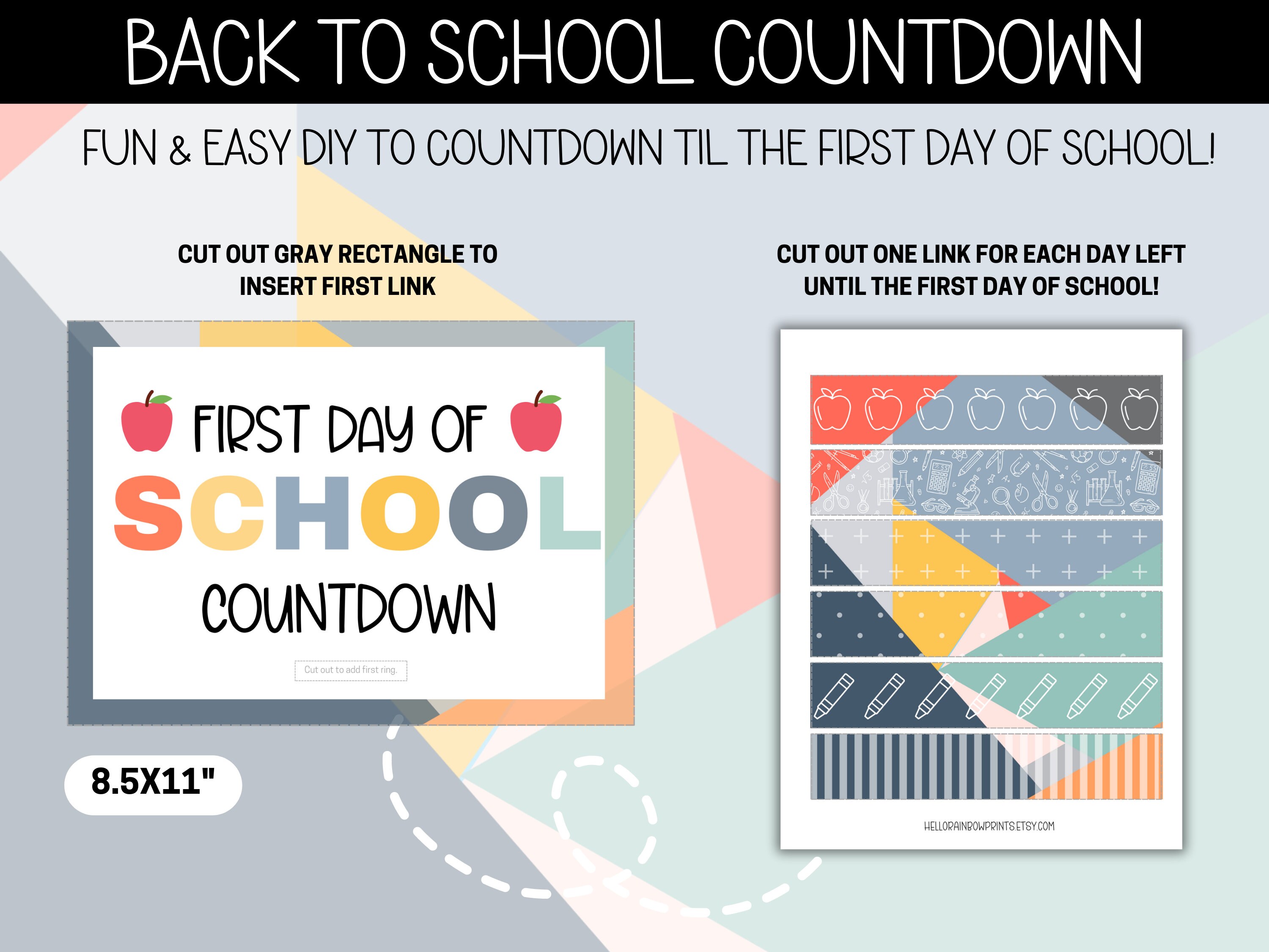 First Day of School Chalkboard Sign Countdown 1st Day Back - Etsy