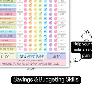 Editable Allowance Tracker Chart, Kids Budgeting Money Saving Worksheet ...