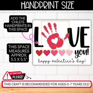 Valentine's Day Love Handprint Craft Valentine Activities Printables ...