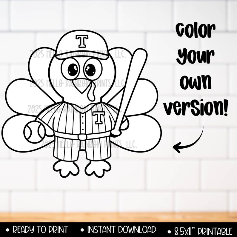 Disguise the Turkey Baseball Player Printable Craft Kit, Kids ...
