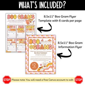 Halloween Boo Gram School Fundraiser Flyer Template Bundle, PTA Groovy ...