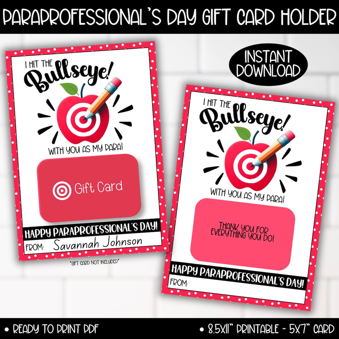 Paraprofessional Day Gift Card Holder, Paraprofessional Para ...