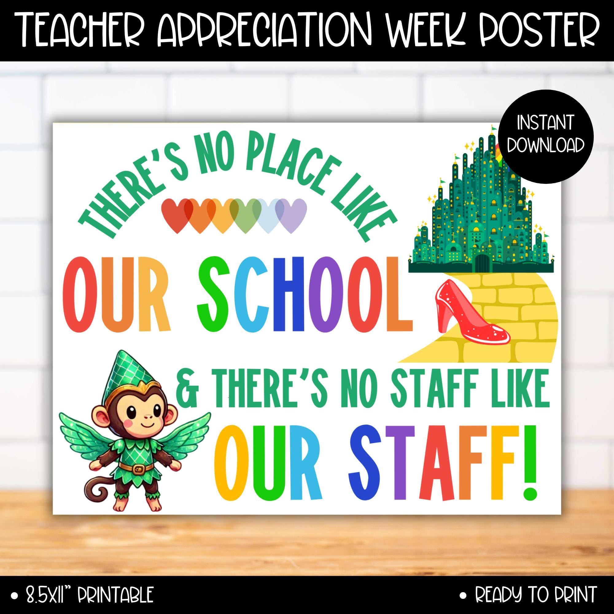 Wizard of Oz Teacher Appreciation Week Theme Poster Sign, Wicked Staff ...