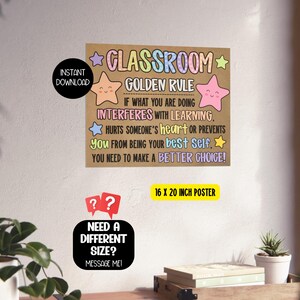 Classroom Golden Rule Behavior SEL Poster Sign Download, Aesthetic ...