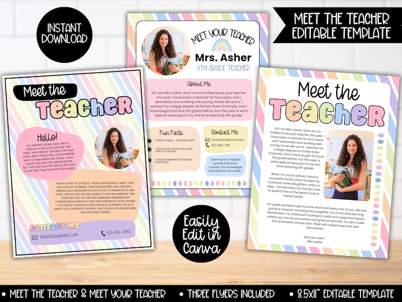Meet the Teacher Flyer Editable Template Classroom Open - Etsy