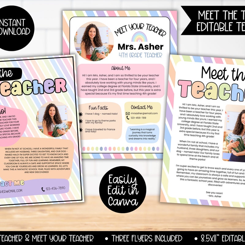 Meet the Teacher Template - Etsy