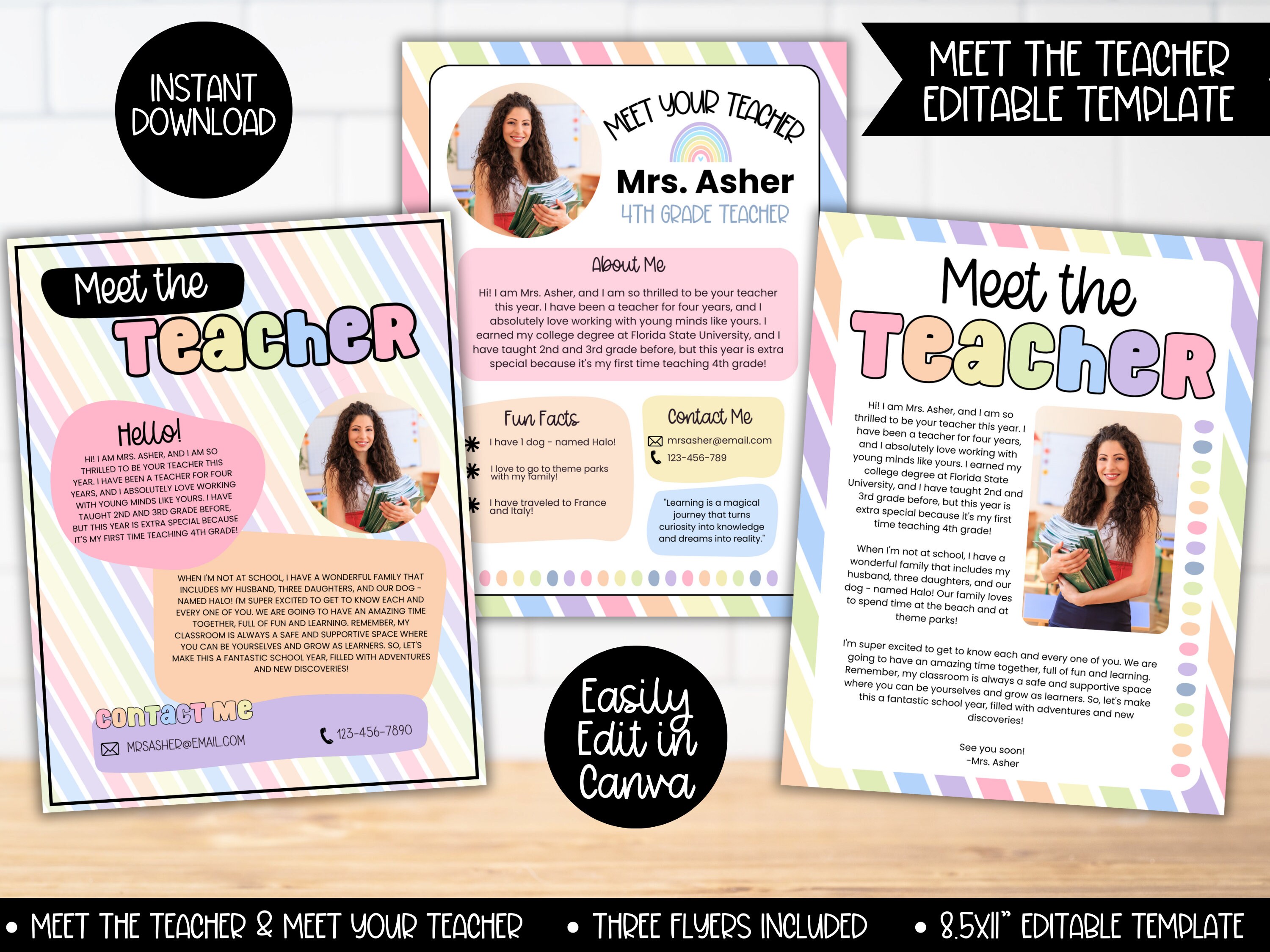 Meet the Teacher Flyer Editable Template Classroom Open - Etsy