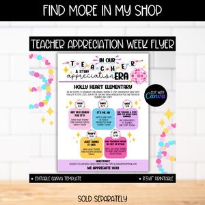 Teacher Staff Appreciation Week Pop Star Theme Poster Printable ...