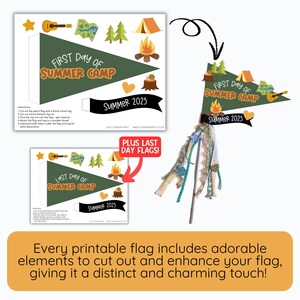 Summer Camp First and Last Day Flag Photo Prop Crafts, 1st Day of ...