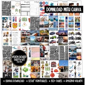 2025 Vision Board for Men Printable, Manifest New Year Goal Setting ...