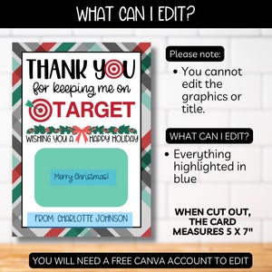 Christmas Teacher Target Gift Card Holder Bulk, PTA PTO Holiday Winter ...