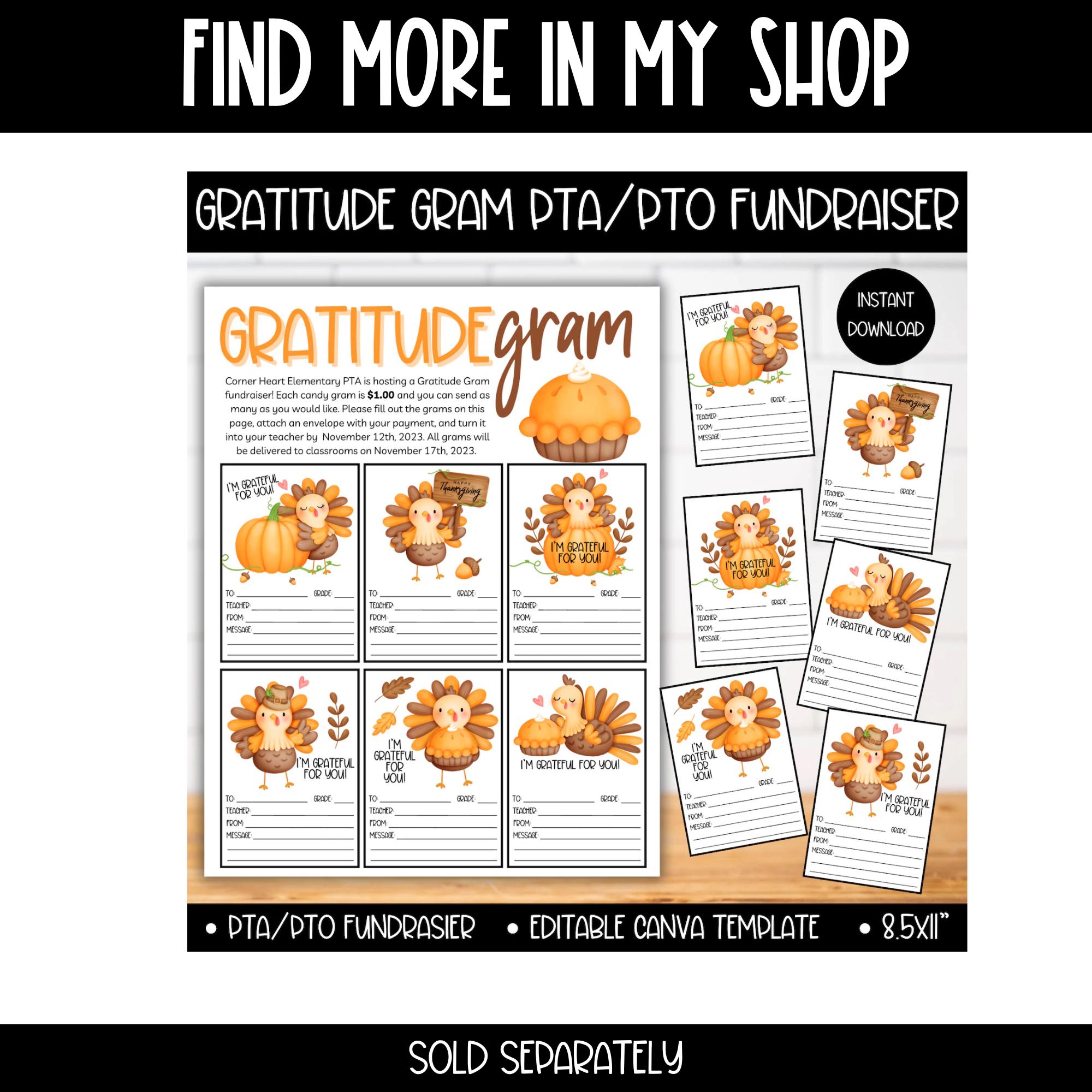 Gratitude Gram Bracelet Fundraiser Flyer Template, Grateful Era Grams ...