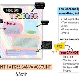 Meet the Teacher Flyer Editable Template, Classroom Open House, Meet ...