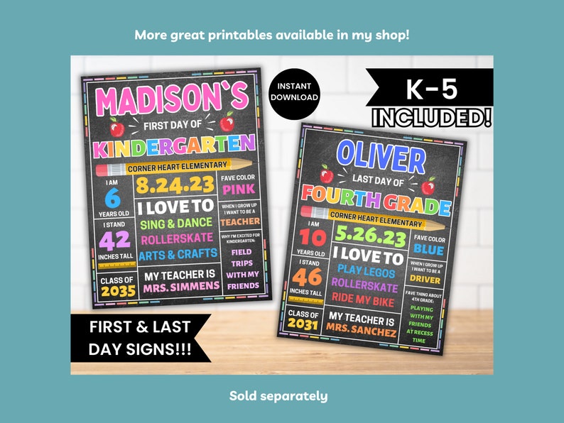 First Day of School Countdown for Kids Printable PDF - Etsy