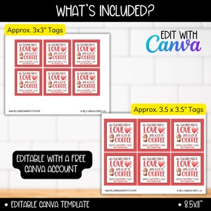 Teacher Valentine's Day Coffee Gift Tag Card Template, School ...