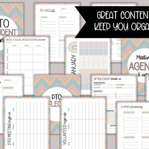 PTO President Leader Planner Binder PDF Bundle, PTO Membership Calendar ...
