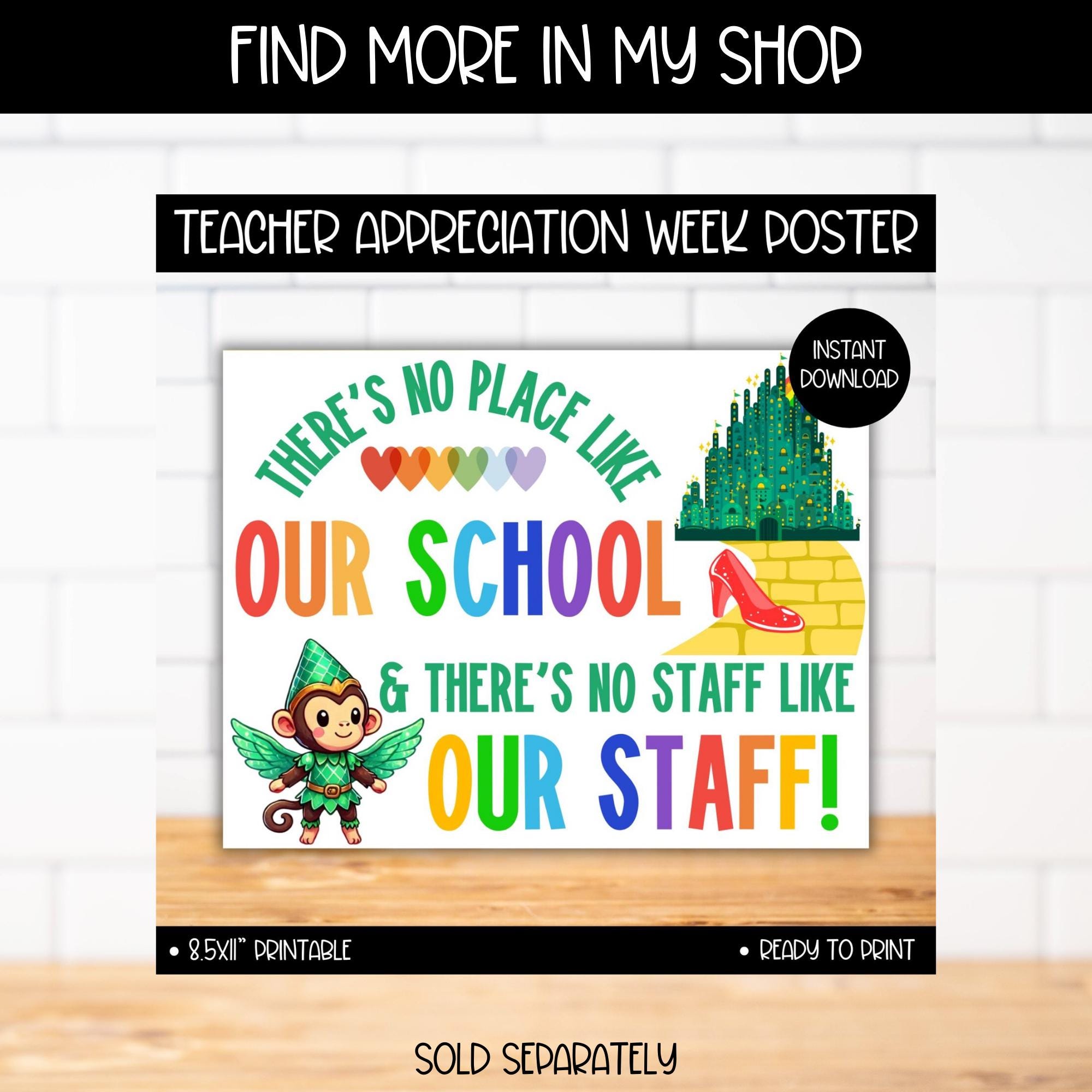 Wizard of Oz Teacher Staff Appreciation Week Poster Sign, Ice Cream ...
