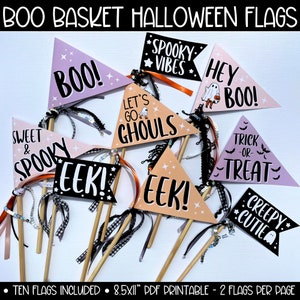 Halloween Boo Basket Printable Flag Bundle, Spooky Boo Buddy Basket ...