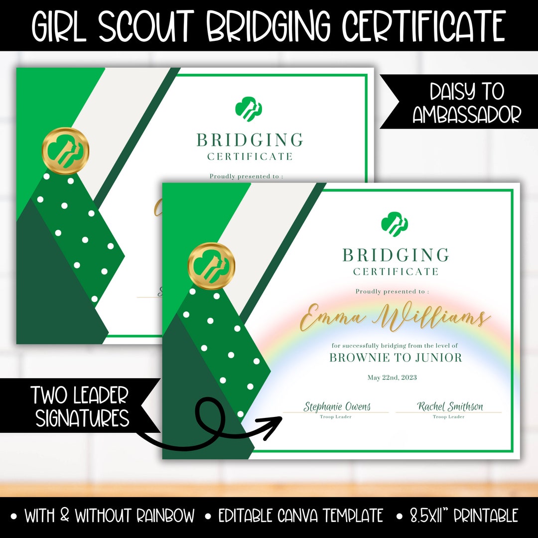 Girl Scout Bridging Certificates, Scouts Bridging Ceremony, Daisy ...