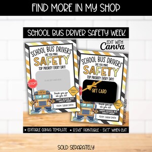 School Bus Driver Appreciation Day Gift Tag Template Bundle, Bus Driver ...