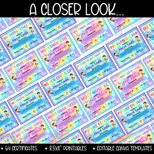 64 Student Award Certificates, Classroom End of Year Certificate ...