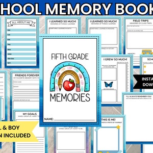 Fifth Grade Memory Journal | 5th Grade Memory Book | Elementary School ...