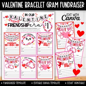 Valentine's Day Friendship Bracelet Grams Fundraiser Flyer Template ...