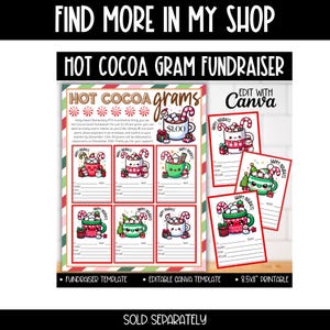 Hot Cocoa Era Gram Fundraiser Flyer Template, Candy Cane Grams ...