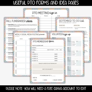 EDITABLE PTO President Leader Binder Template Bundle, PTO Membership ...