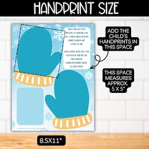 Christmas Holiday Winter Mitten Handprint Poem Toddler Baby Printable ...