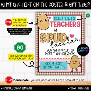 Baked Potato Bar BUNDLE Teacher Staff Appreciation Week Lunch Theme ...