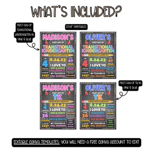 First Day of TK Sign Printable, First Day of Transitional Kindergarten ...