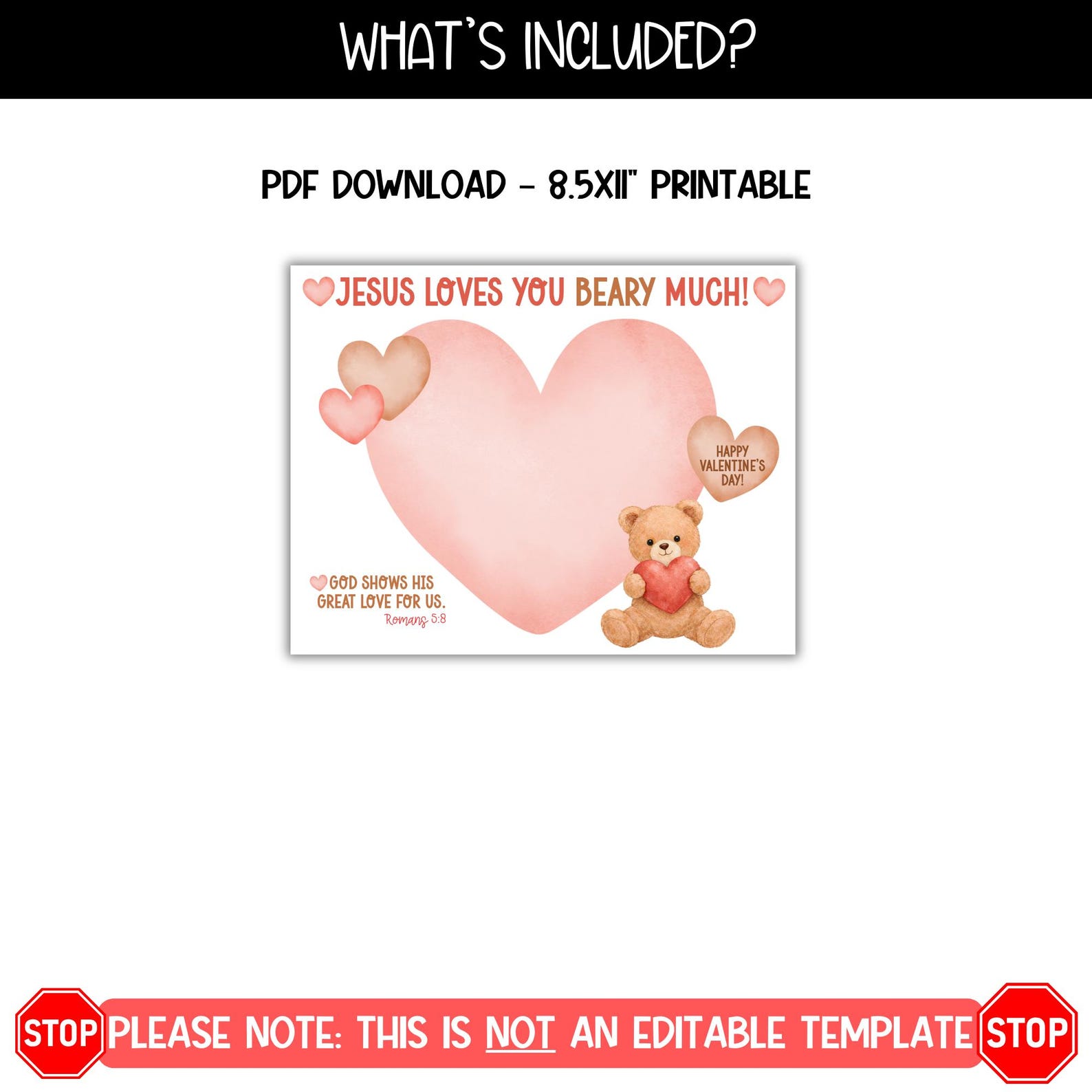 Jesus Loves You Beary Much Handprint Craft, Christian Valentine Teddy ...