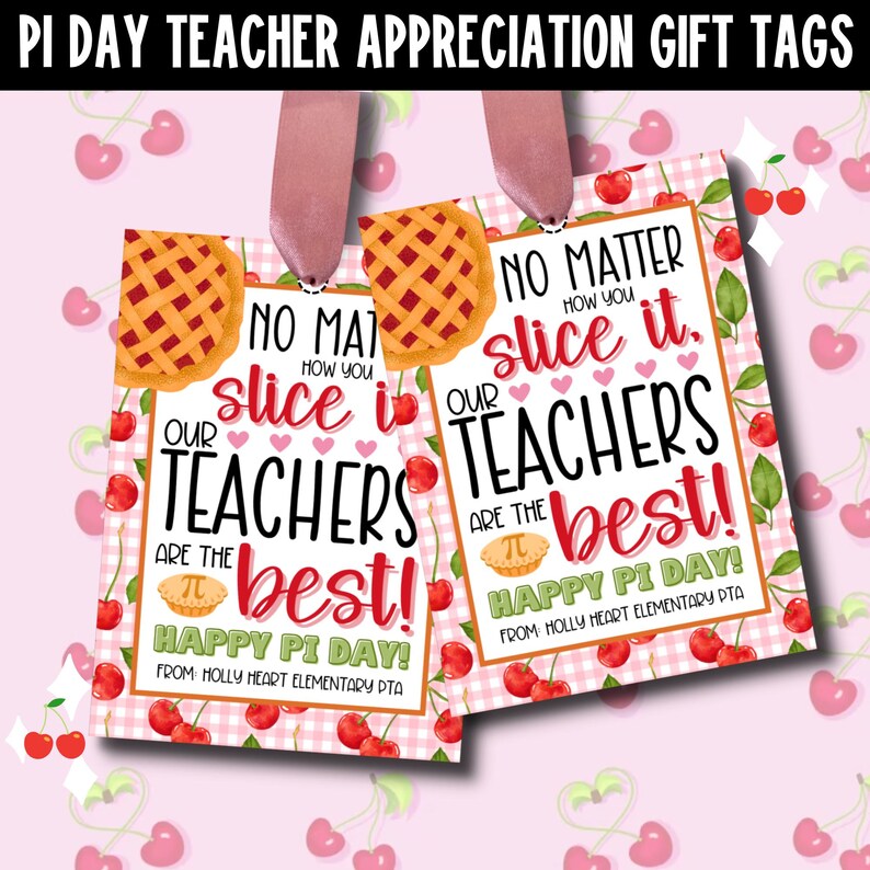 Pi Day Teacher Staff Appreciation Sign Posters Gift Tag Bundle, 3.14 ...