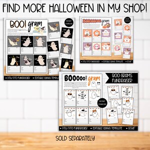 PTA PTO Boo Gram Fundraiser Flyer Template, School Fundraiser Ideas ...