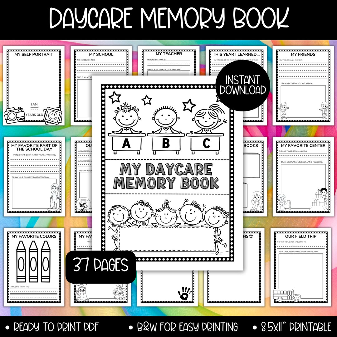 Daycare End of Year Memory Book Printable, Preschool TK Pre-k VPK ...