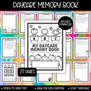 Daycare End of Year Memory Book Printable, Preschool TK Pre-k VPK ...