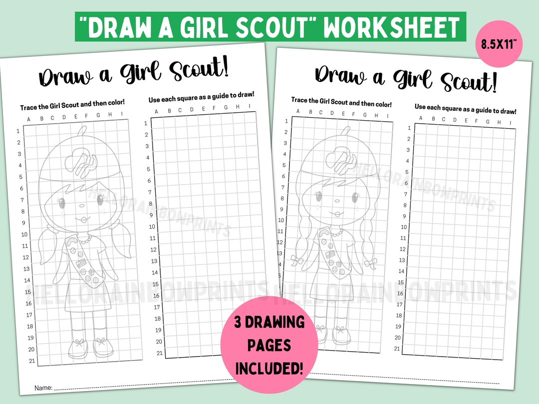 How to Draw Girl Scout Girl Scout Troop Daisy Brownie Junior - Etsy