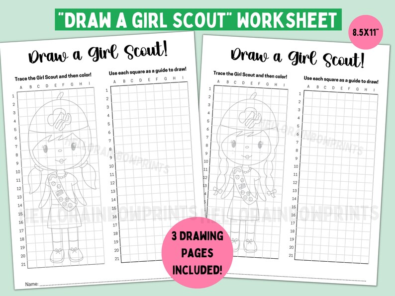 How to Draw Girl Scout Girl Scout Troop Daisy Brownie Junior - Etsy