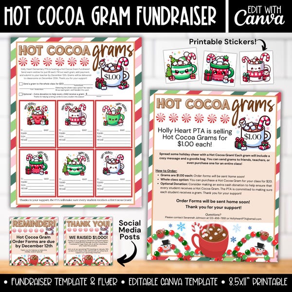 Hot Cocoa Bar Flyer Editable - Etsy