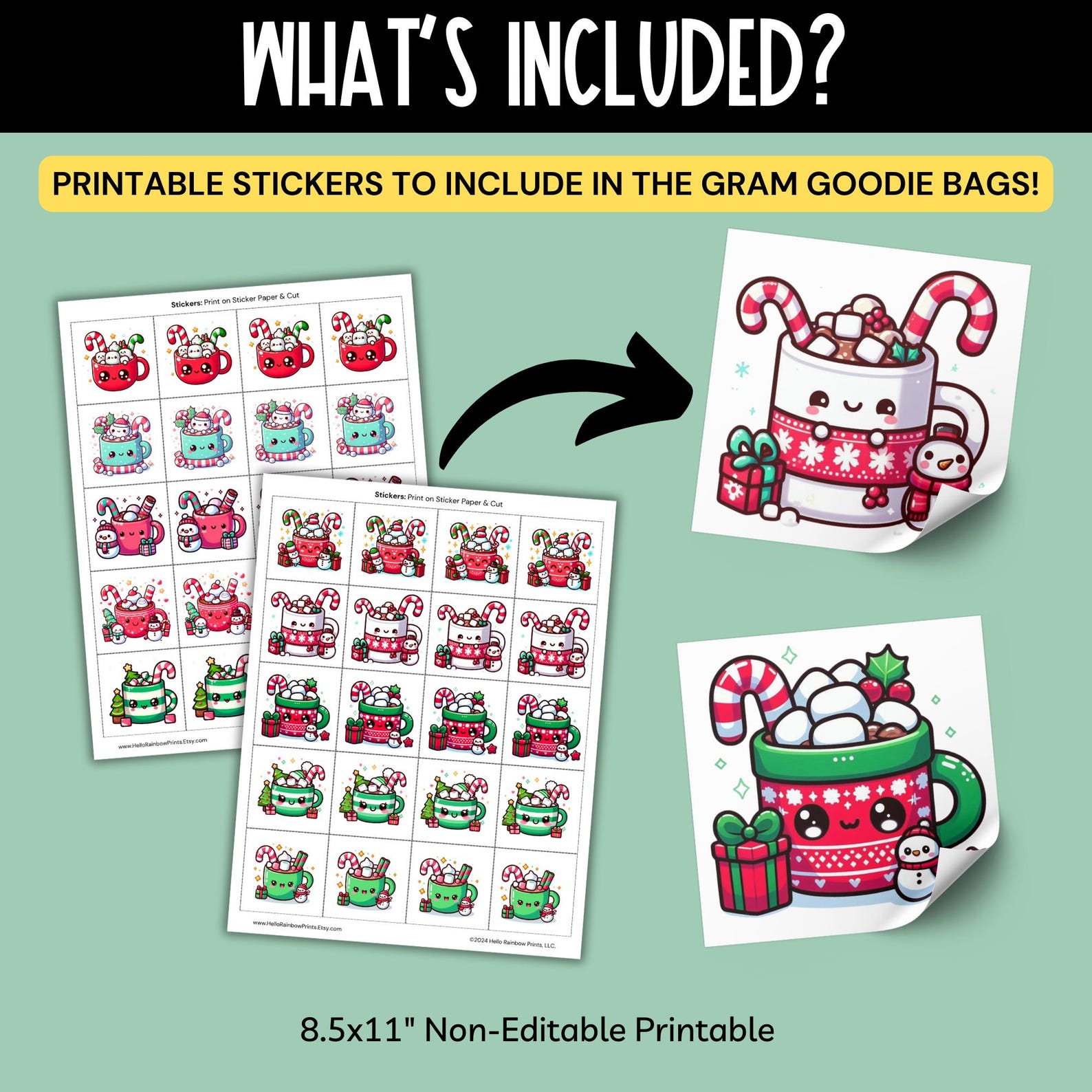 Hot Cocoa Gram Fundraiser Flyer Order Form, Candy Cane Grams, Christmas ...